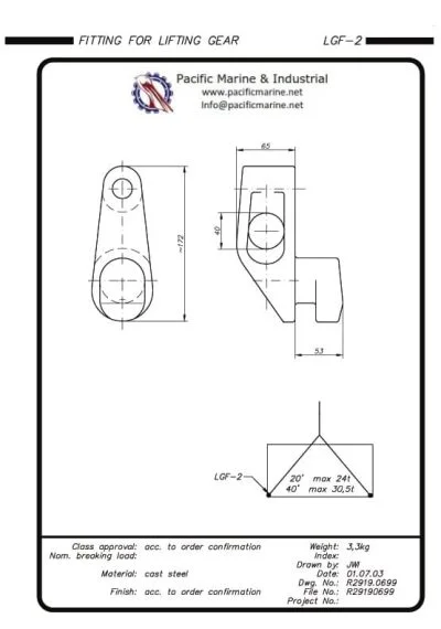 ISO Shipping Container Lifting Lugs - Bottom Side Holes
