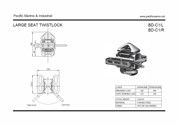 BD-C1/L-HC Manual Twistlock for Hatch Cover - ISO Ocean Shipping ...